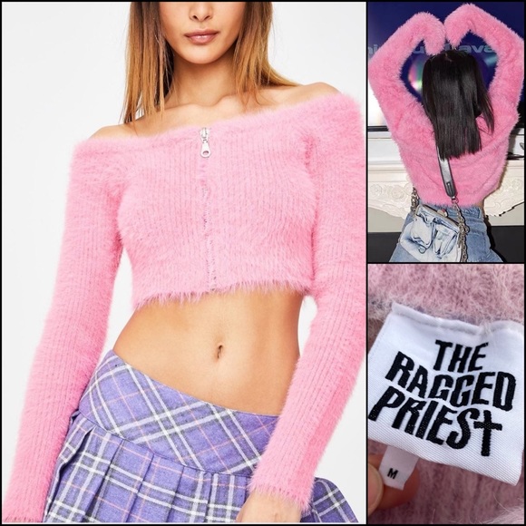 Urban Outfitters | Sweaters | Uo The Ragged Priest Pastel Pink Eyelash ...